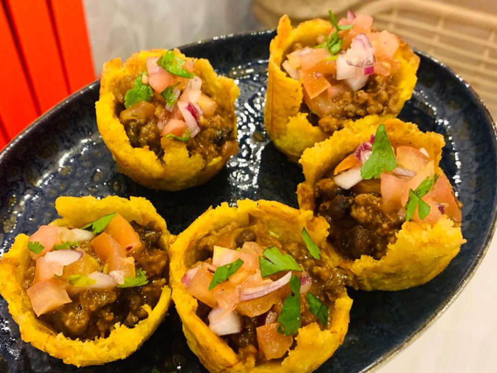 Patacón relleno de chile con carne - Franquicias Aires de Trapiche